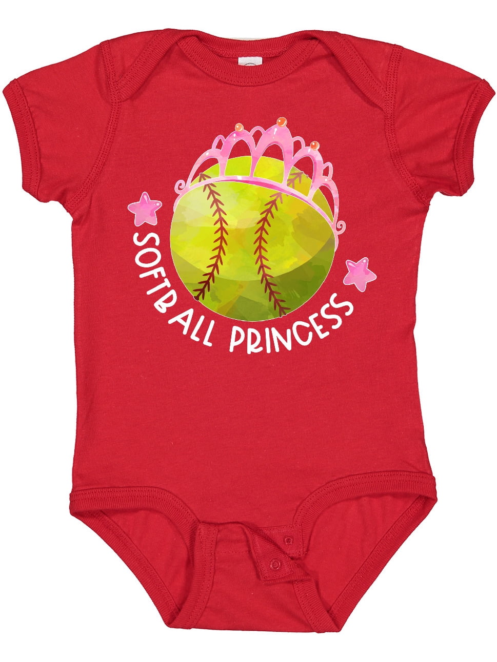 Inktastic Softball Princess- Tiara Girls Baby Bodysuit - Walmart.com