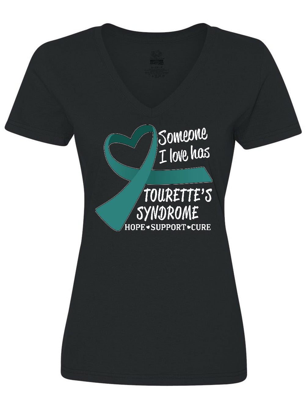 Inktastic Someone I Love Has Tourettes Syndrome- Teal Ribbon Women's V ...