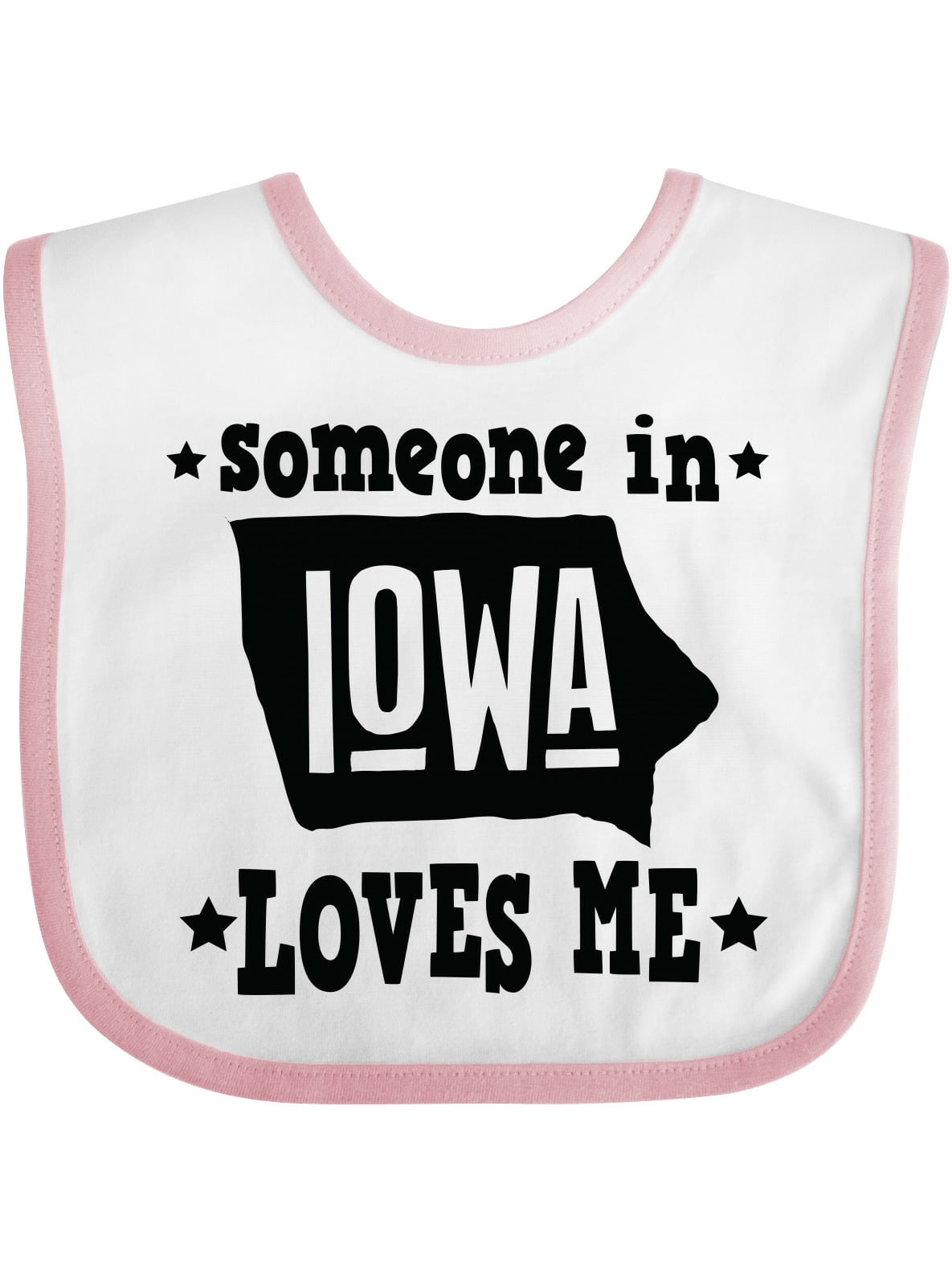Inktastic Someone in Iowa Loves Me Souvenir Boys or Girls Baby Bib ...