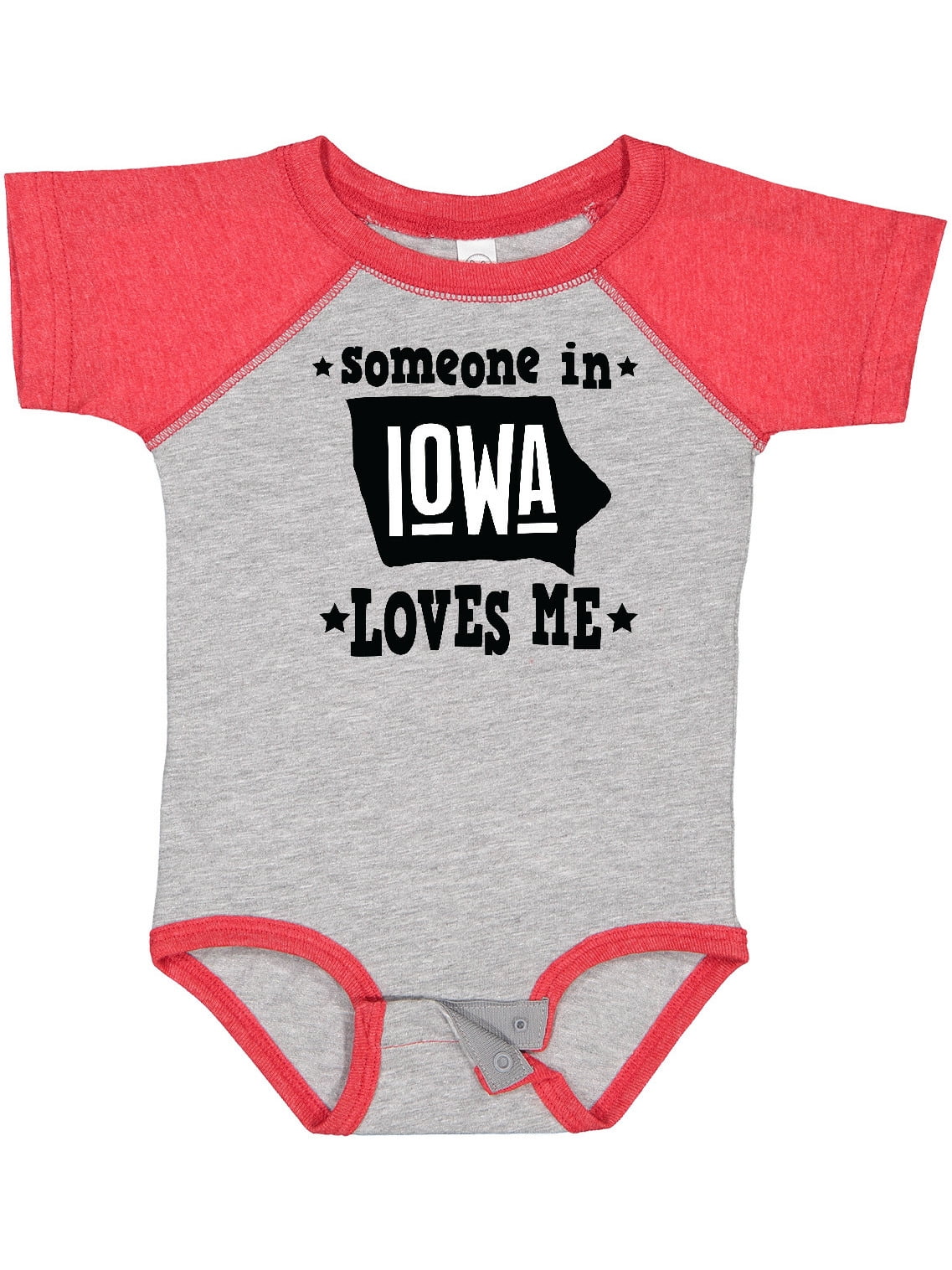 Inktastic Someone in Iowa Loves Me Souvenir Boys or Girls Baby Bodysuit ...