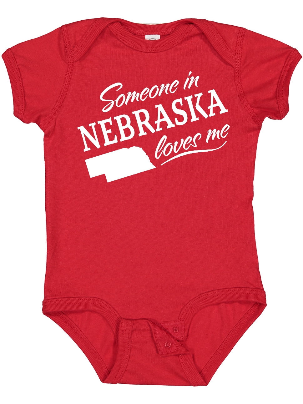 Inktastic Someone in Nebraska Loves Me Boys or Girls Baby Bodysuit ...