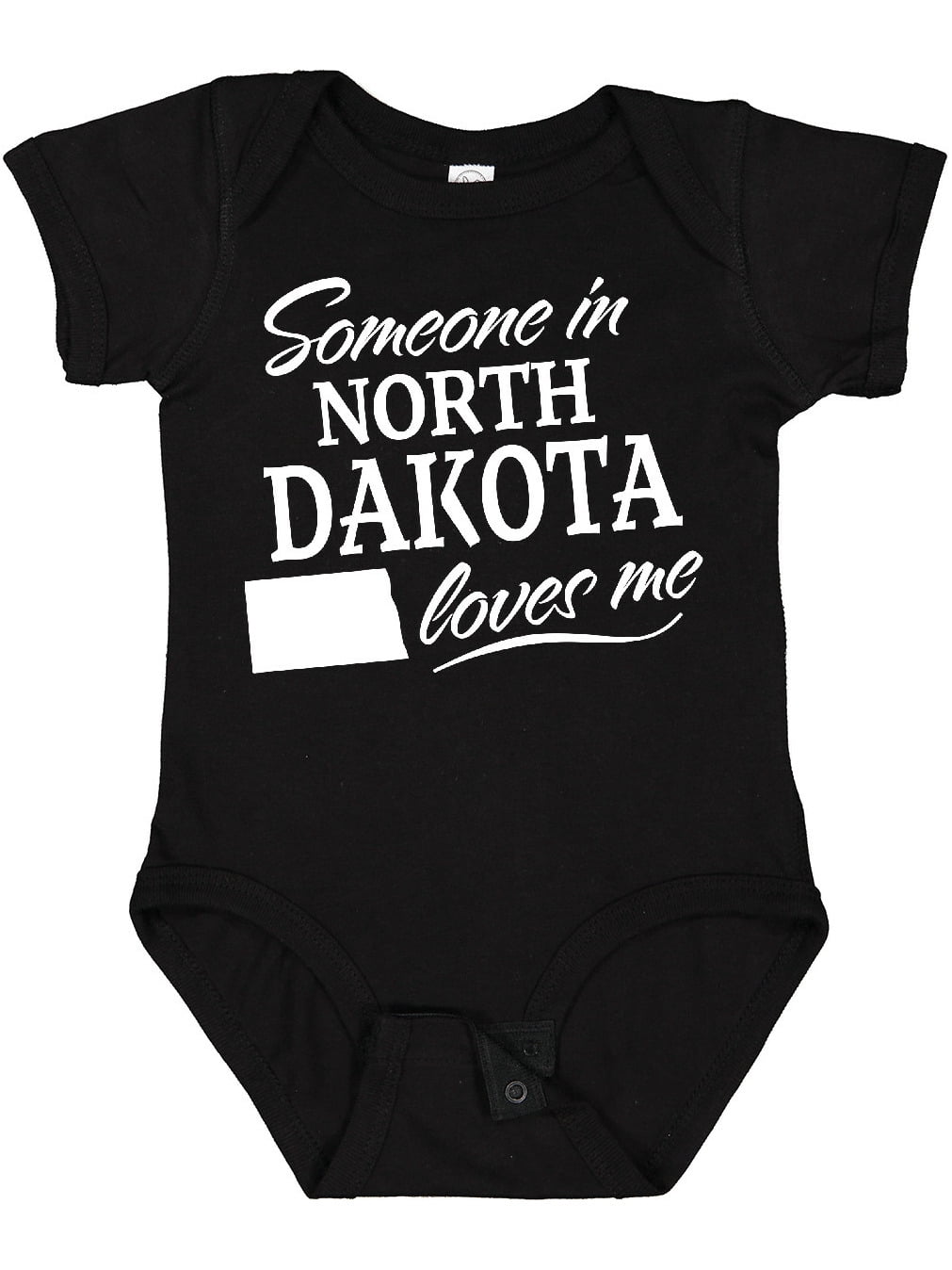 Inktastic Someone in North Dakota Loves Me Boys or Girls Baby Bodysuit ...