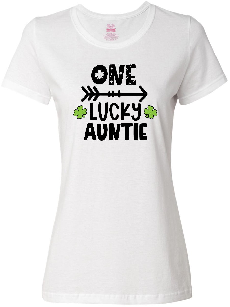Inktastic St Patricks Day One Lucky Auntie With Shamrocks Womens T