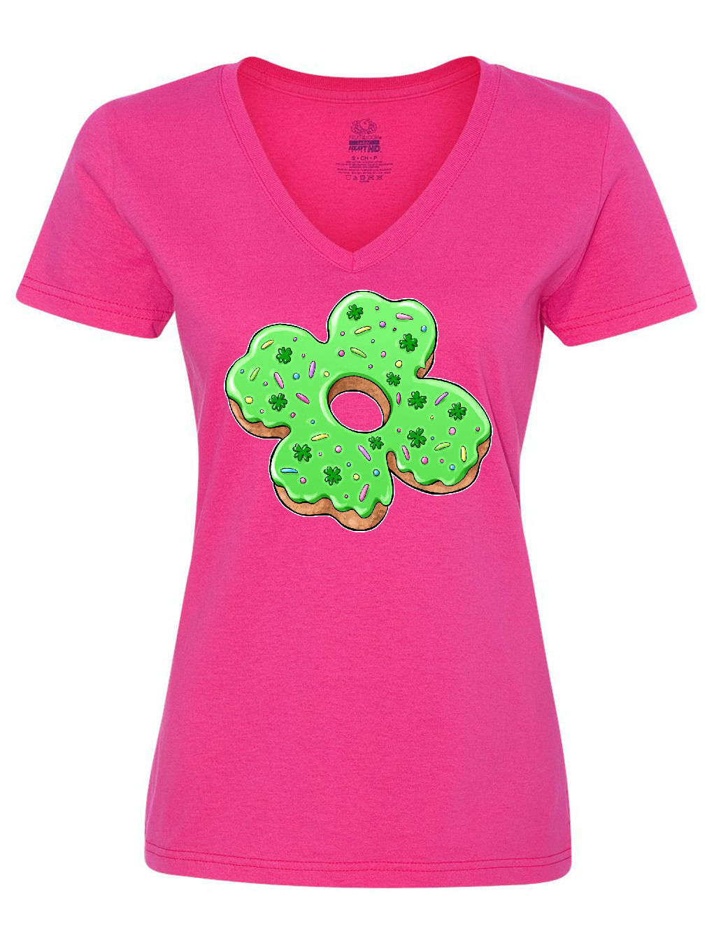 Inktastic St Patricks Day Four Leaf Clover Donut With Sprinkles Women