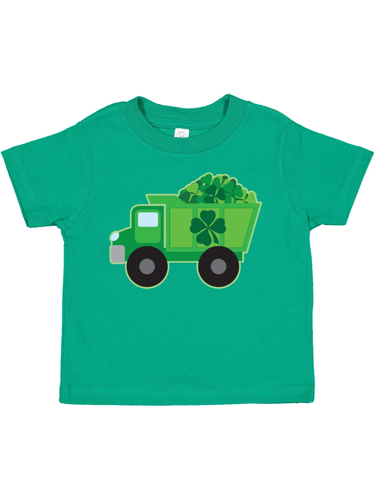 Inktastic St Patricks Day Irish Clover Dump Truck Childs Boys Toddler T-Shirt - Walmart.com
