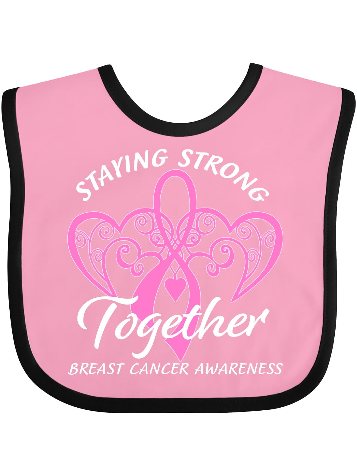 Inktastic Staying Strong Together with Pink Breast Cancer Ribbon Boys or Girls Baby Bib ...