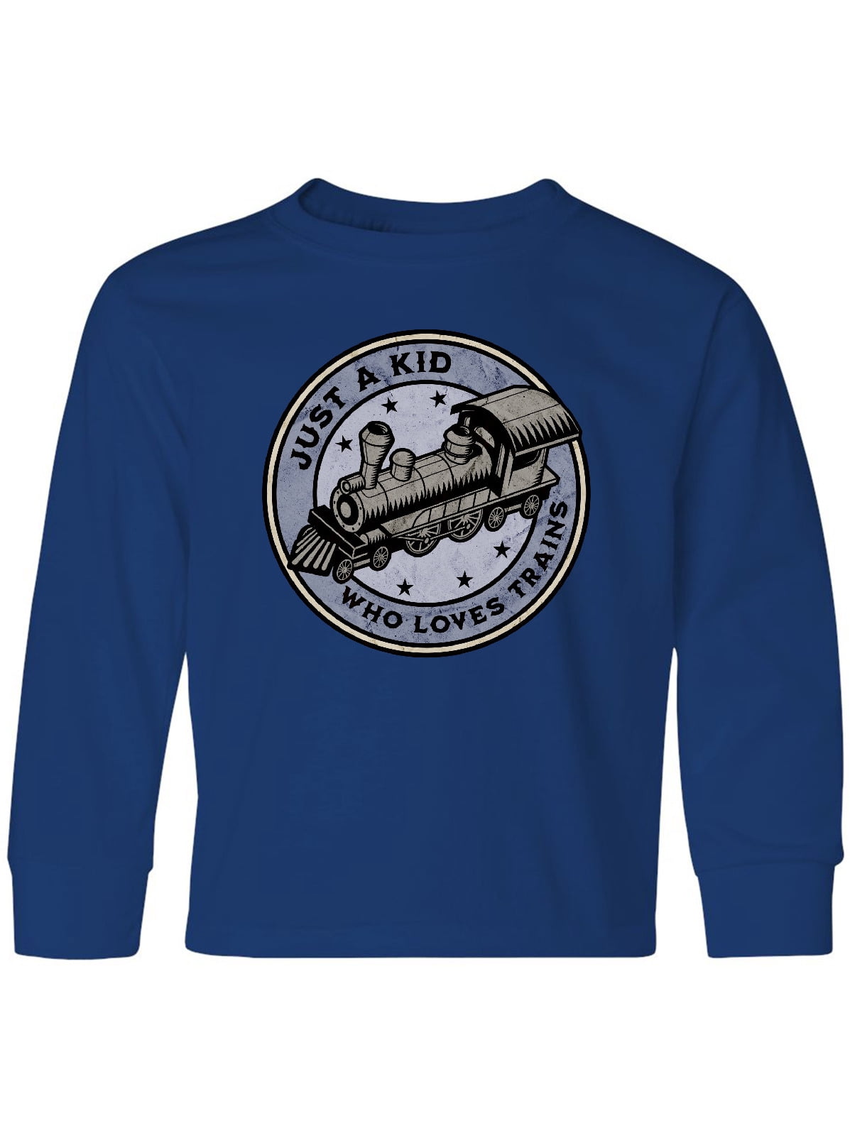 Inktastic Steam Train Kid Who Loves Trains Long Sleeve Youth T-Shirt ...