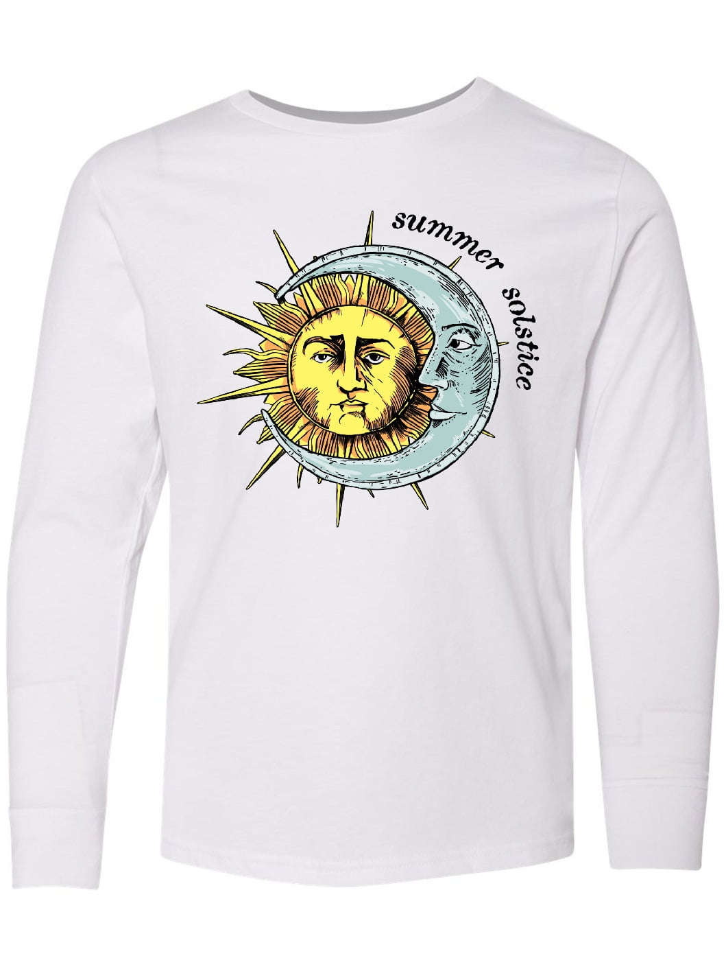 Inktastic Summer Solstice Sun and Moon Long Sleeve Youth T-Shirt ...