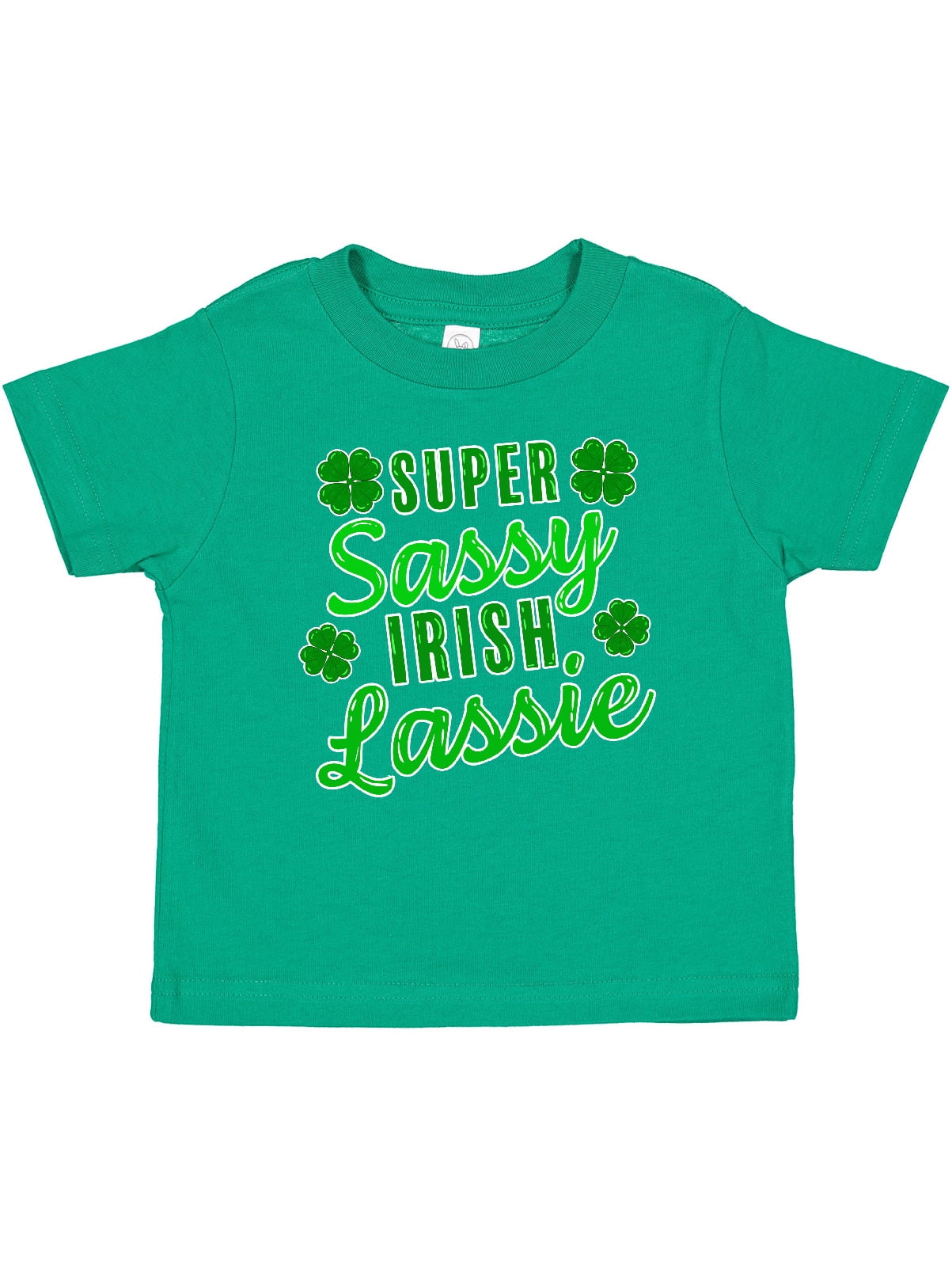 Inktastic Super Sassy Irish Lassy with Green 4 Leaf Clovers Boys or ...