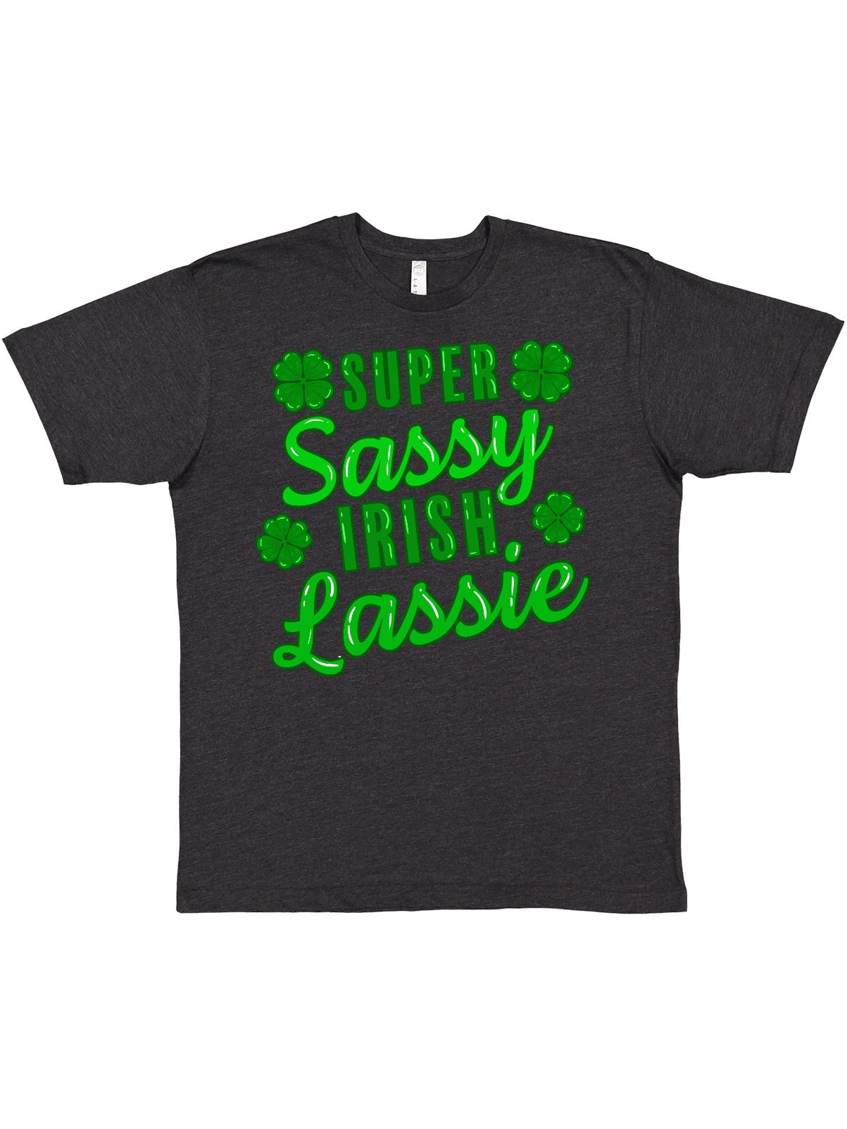 Inktastic Super Sassy Irish Lassy with Green 4 Leaf Clovers T-Shirt ...