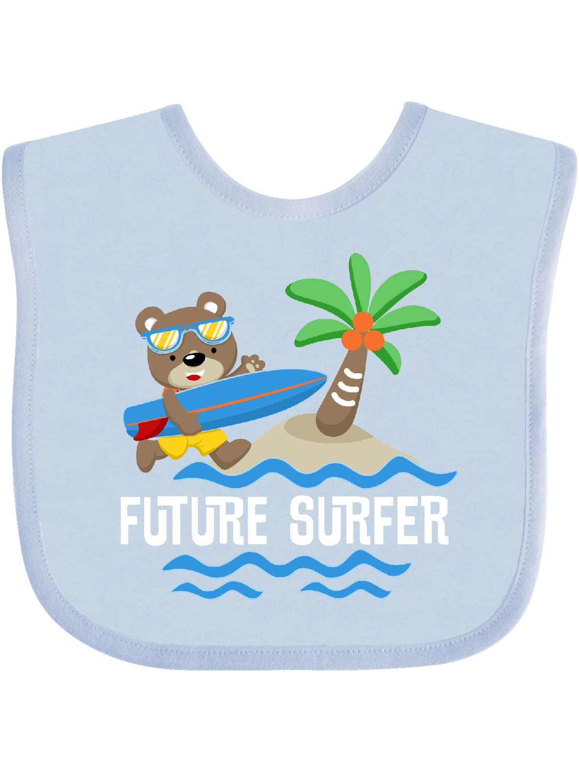 Inktastic Surfing Future Surfer Bear Boys or Girls Baby Bib - Walmart.com