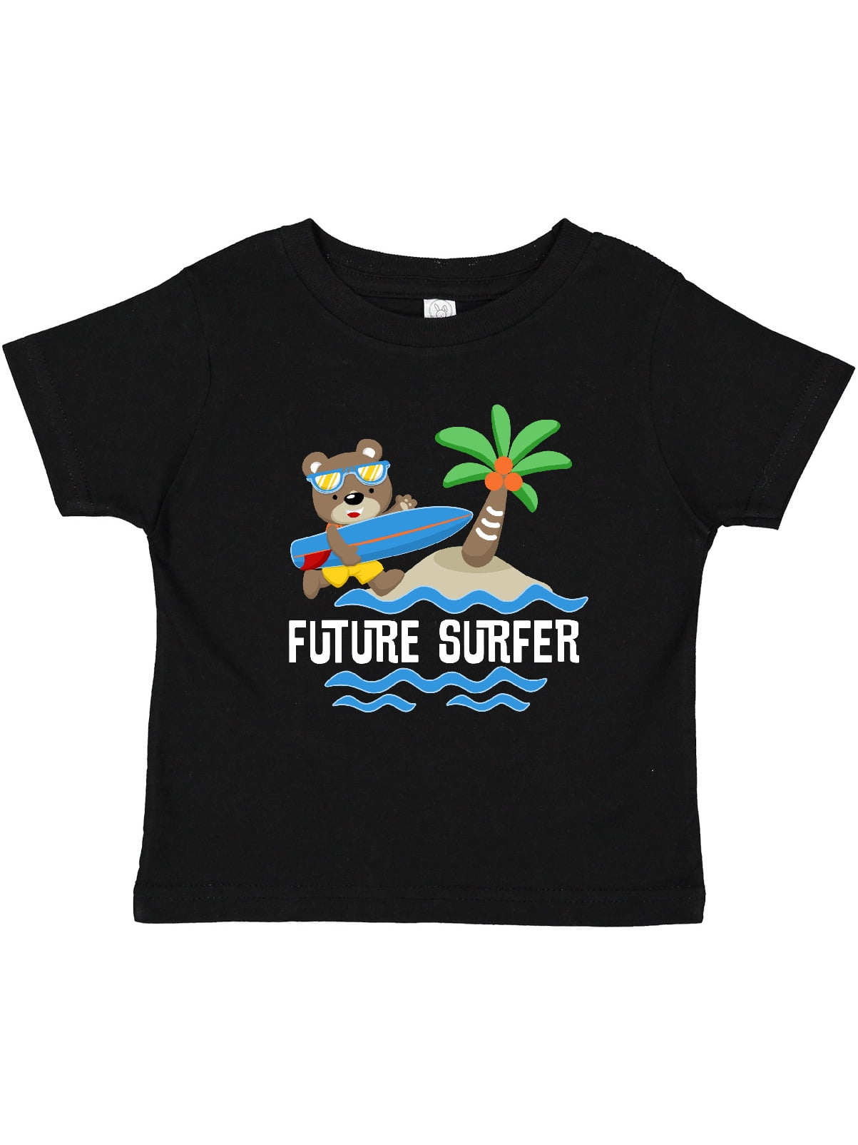 Inktastic Surfing Future Surfer Bear Boys or Girls Baby T-Shirt ...