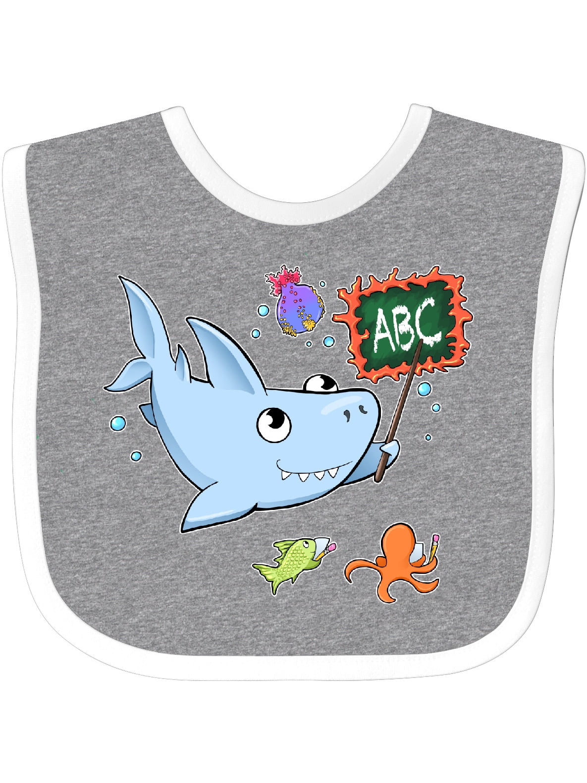 Inktastic Teacher Shark with School of Fish Boys or Girls Baby Bib ...