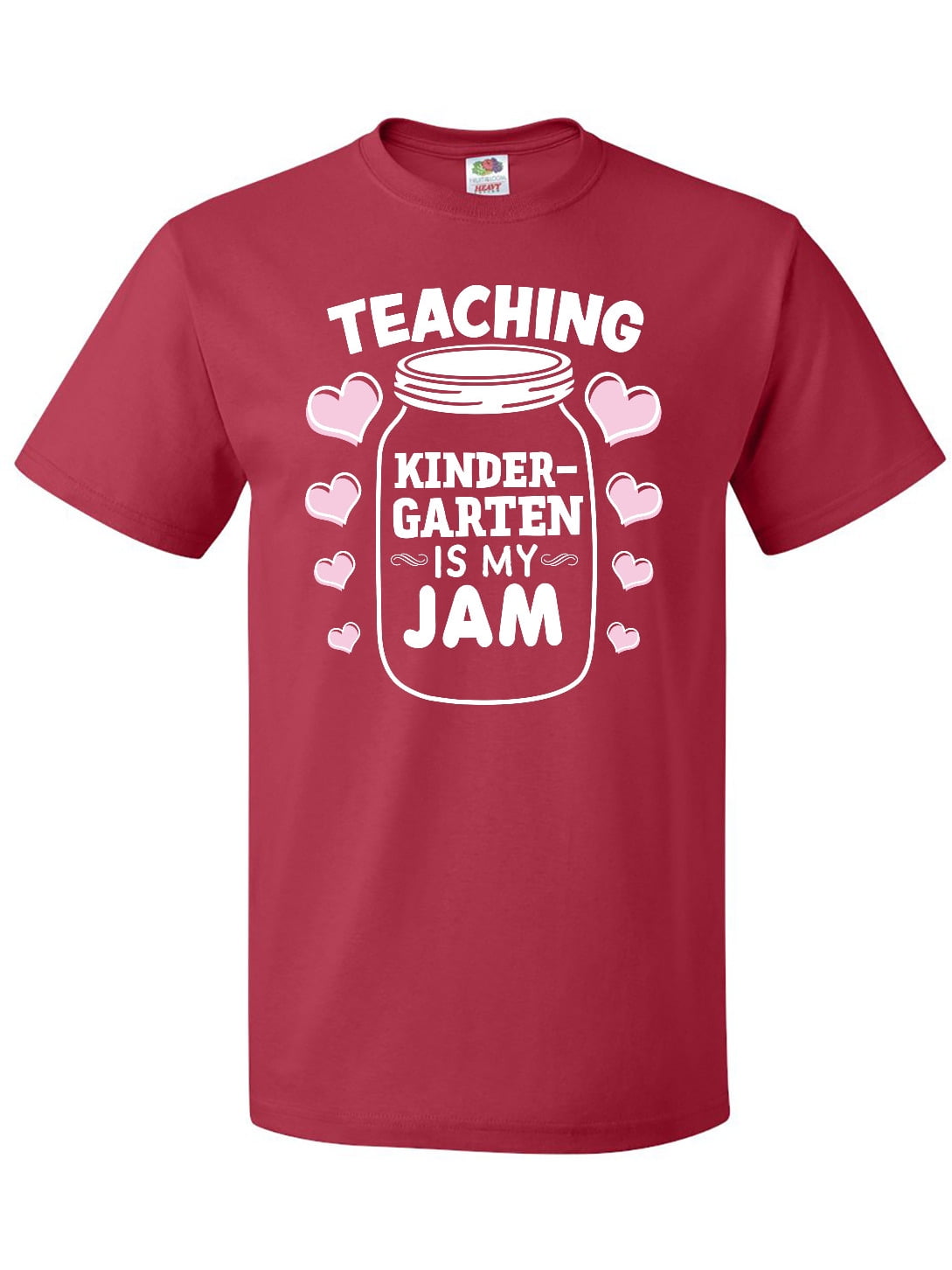 Inktastic Teaching Kindergarten is My Jam with Jar and Hearts T-Shirt ...