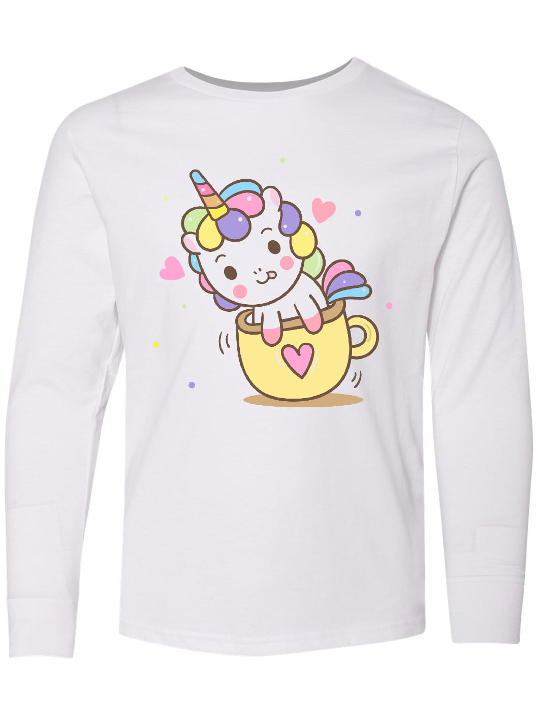 Inktastic Teacup Unicorn Long Sleeve Youth T-Shirt - Walmart.com