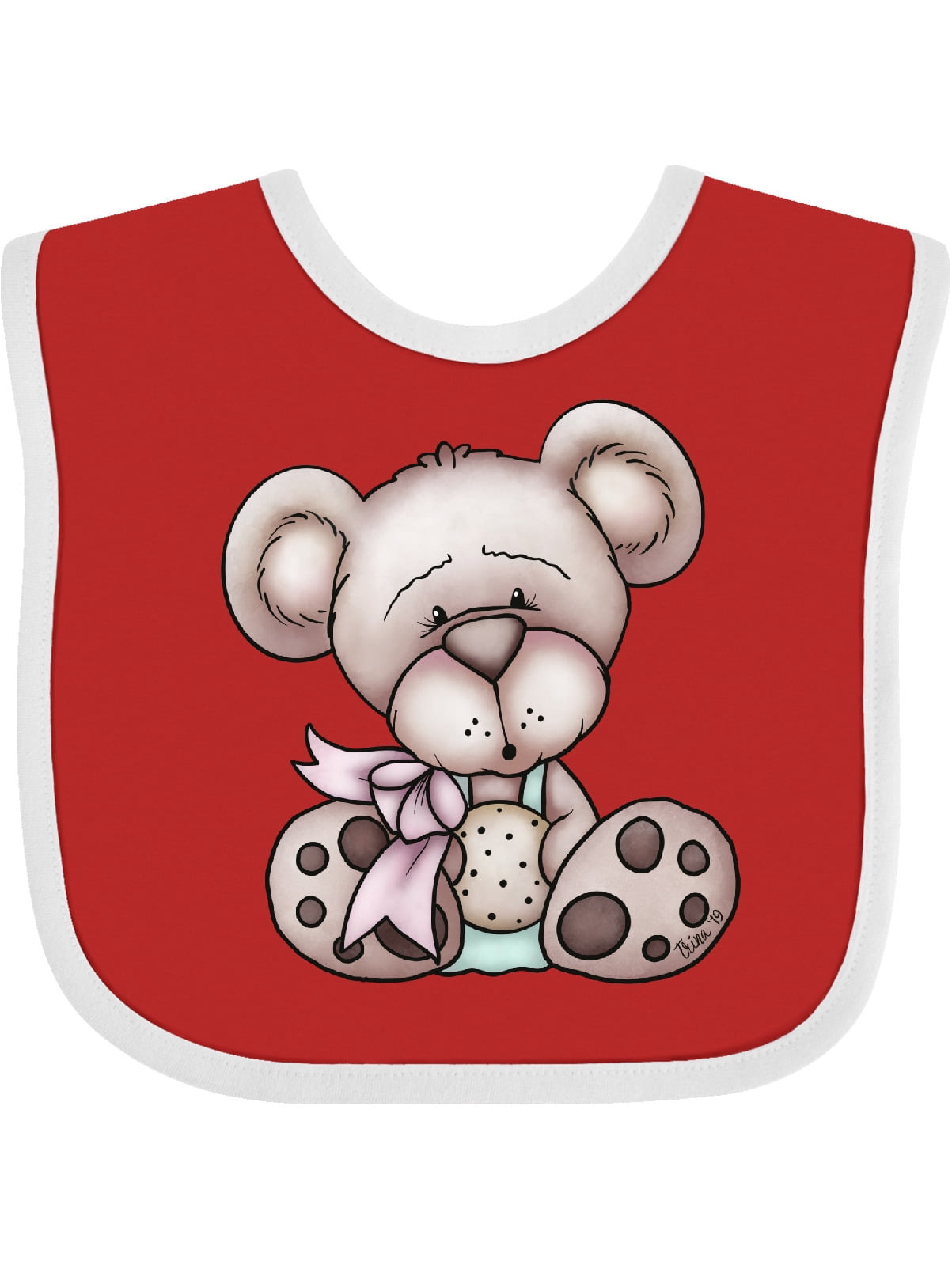Inktastic Teddy Bear with Cookie Boys Baby Bib - Walmart.com
