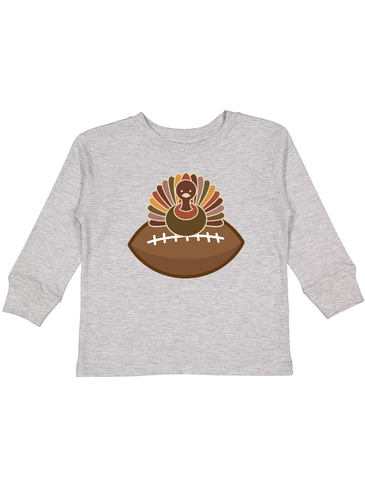 Inktastic Thanksgiving Football Turkey Boys Long Sleeve Toddler T-Shirt ...