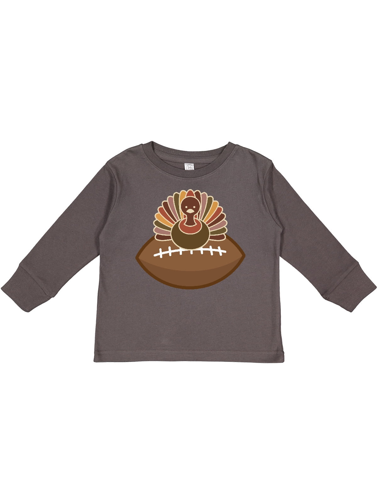 Inktastic Thanksgiving Football Turkey Boys Long Sleeve Toddler T-Shirt ...