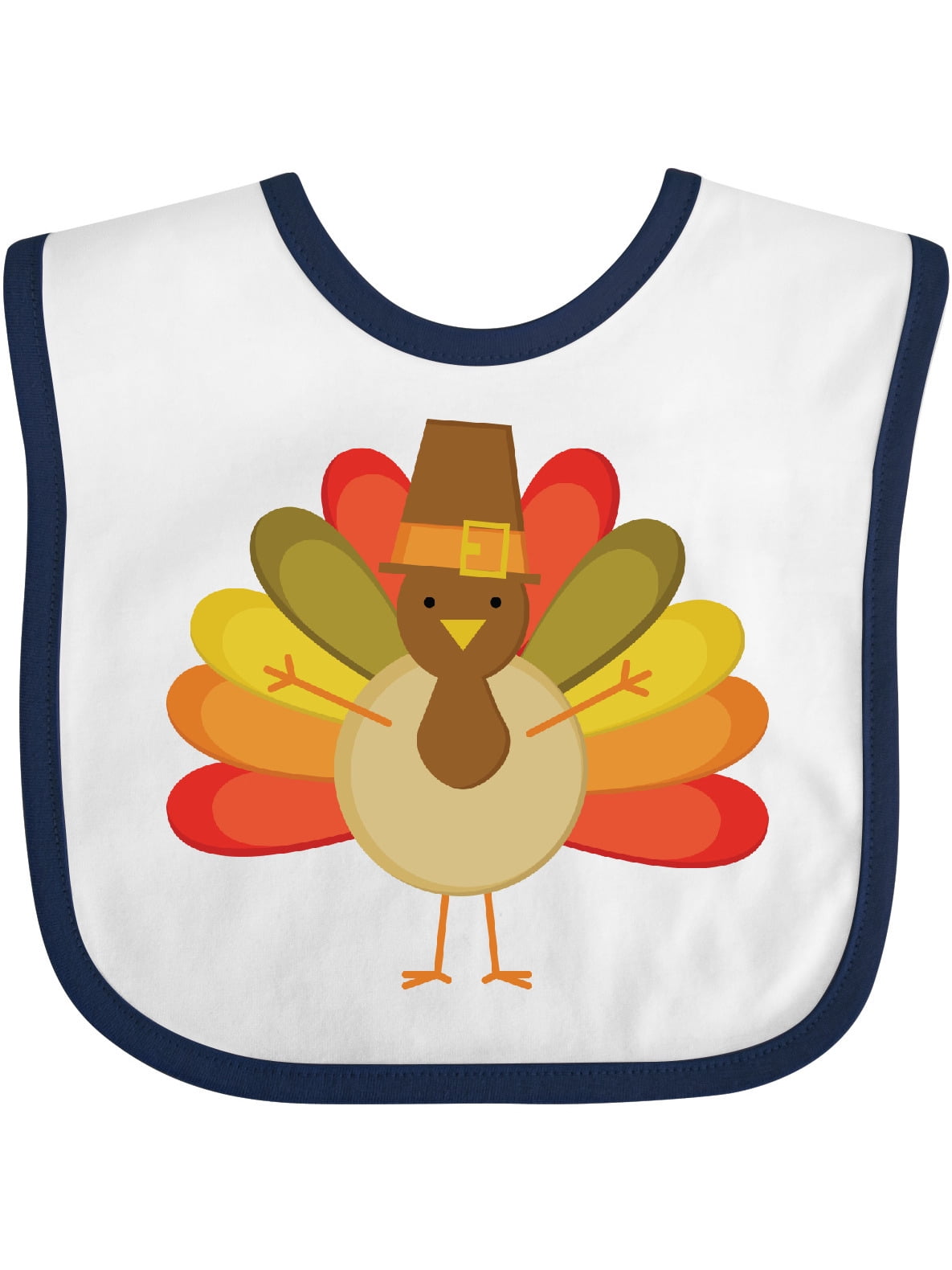 Inktastic Thanksgiving Pilgrim Turkey Holiday Boys or Girls Baby Bib ...