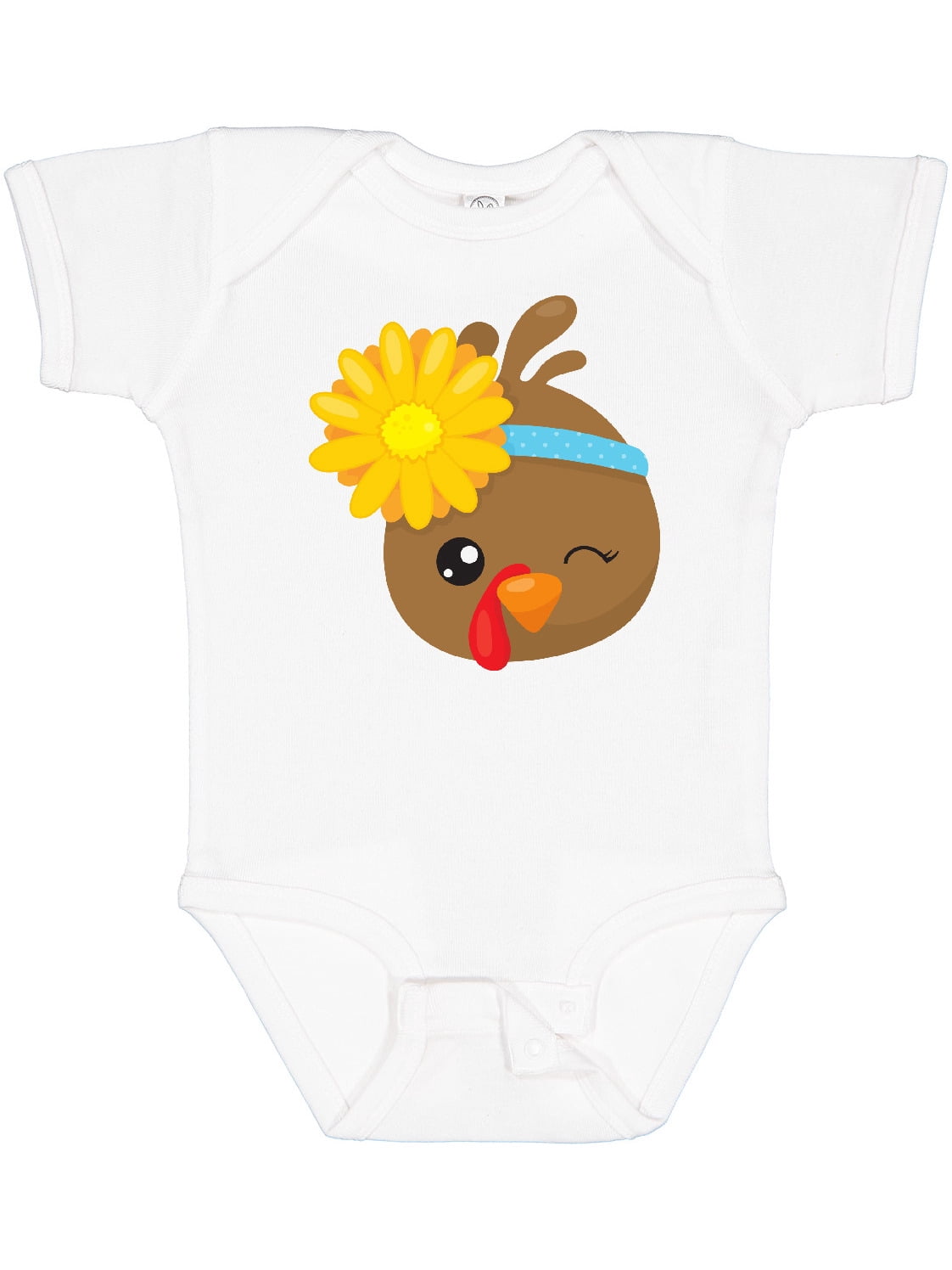 Inktastic Thanksgiving Turkey, Turkey With Sunflower Boys or Girls Baby ...