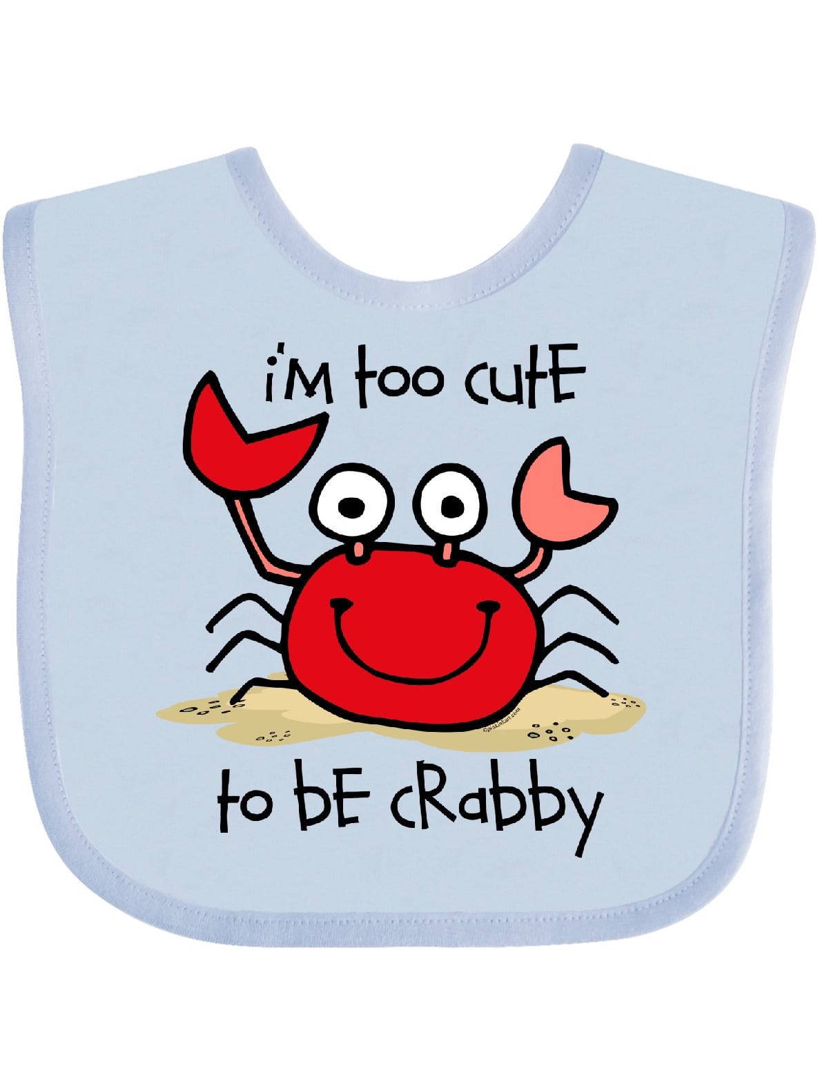 Inktastic Too Cute Crab Boys or Girls Baby Bib - Walmart.com