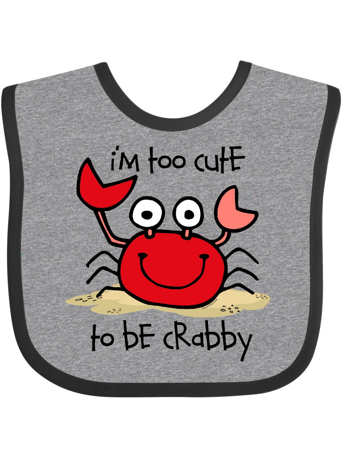 Inktastic Too Cute Crab Boys or Girls Baby Bib - Walmart.com