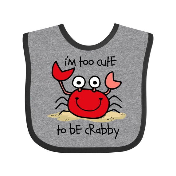 Inktastic Too Cute Crab Boys or Girls Baby Bib - Walmart.com