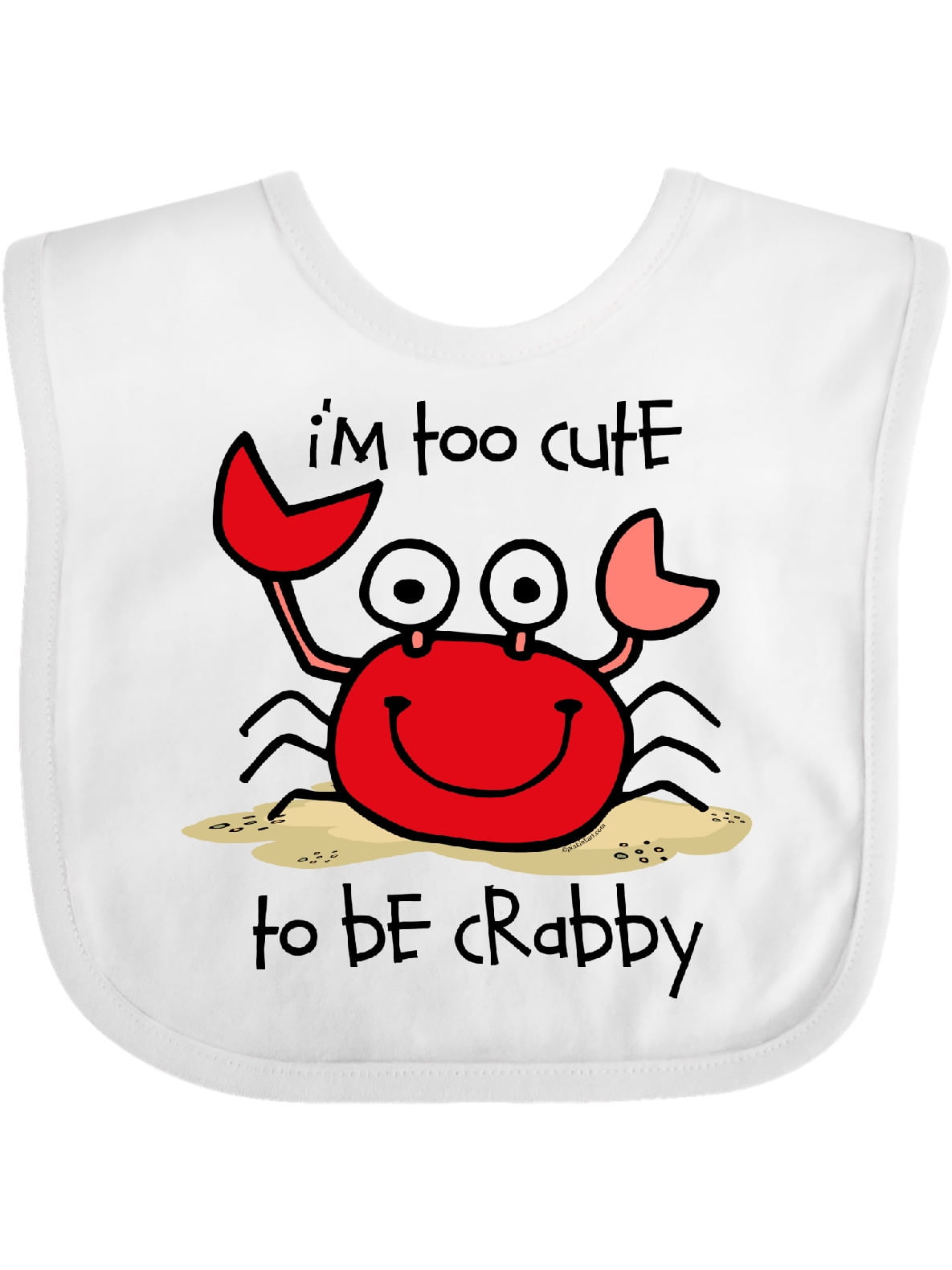 Inktastic Too Cute Crab Boys or Girls Baby Bib - Walmart.com