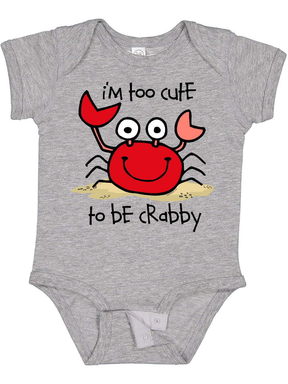 Inktastic Too Cute Crab Boys or Girls Baby Bodysuit - Walmart.com