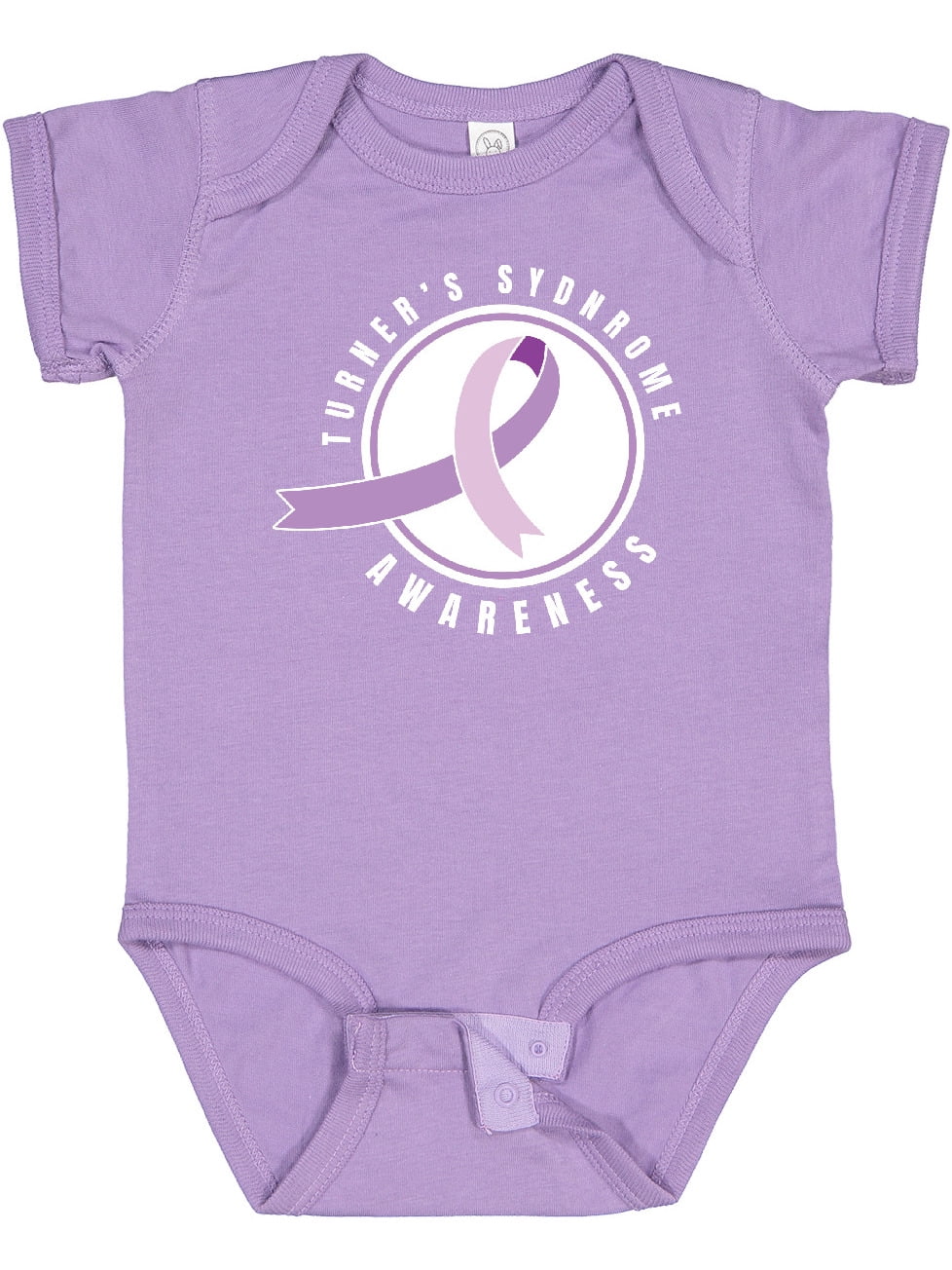 Inktastic Turners Syndrome Awareness with Purple Ribbon Badge Boys or Girls Baby Bodysuit ...