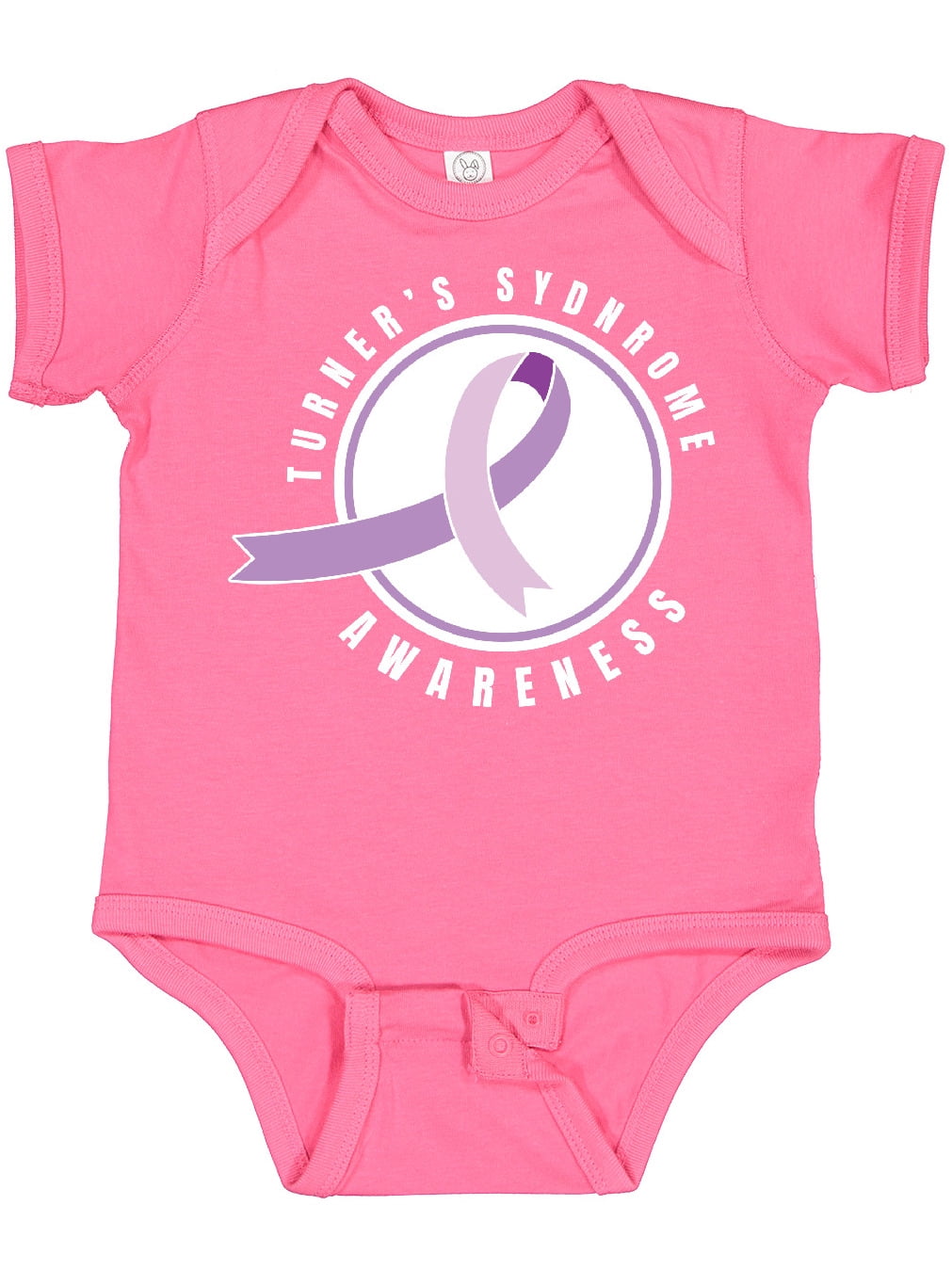 Inktastic Turners Syndrome Awareness with Purple Ribbon Badge Boys or Girls Baby Bodysuit ...