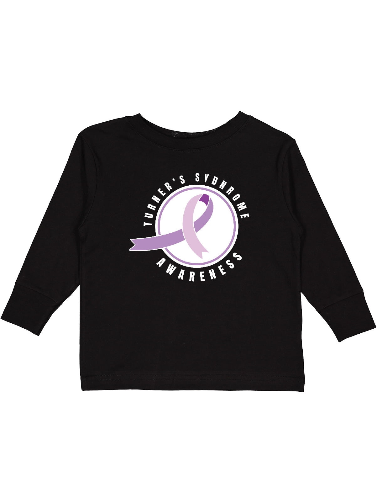 Inktastic Turners Syndrome Awareness with Purple Ribbon Badge Boys or Girls Long Sleeve Toddler ...
