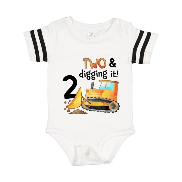 Inktastic Two and Digging It Bulldozer 2nd Birthday Gift Baby Boy or ...