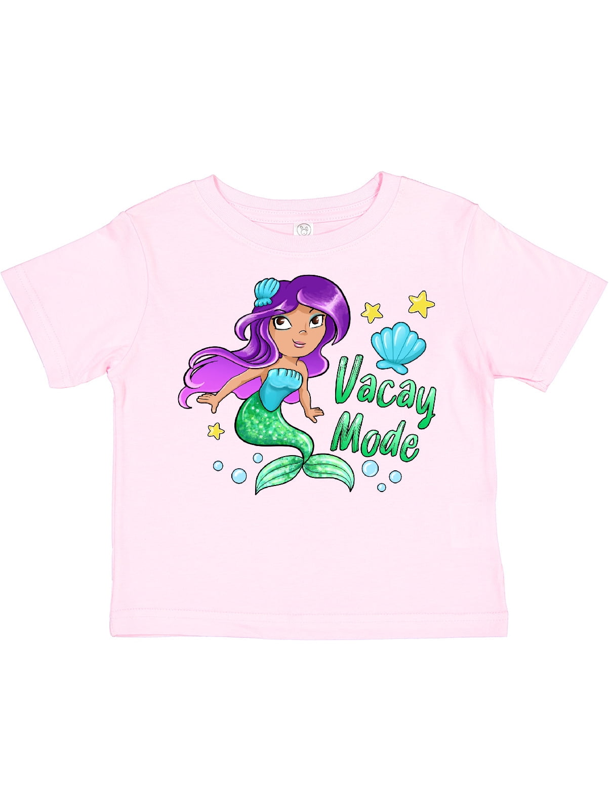 Inktastic Vacay Mode- Mermaid with Green Tail Girls Toddler T-Shirt ...