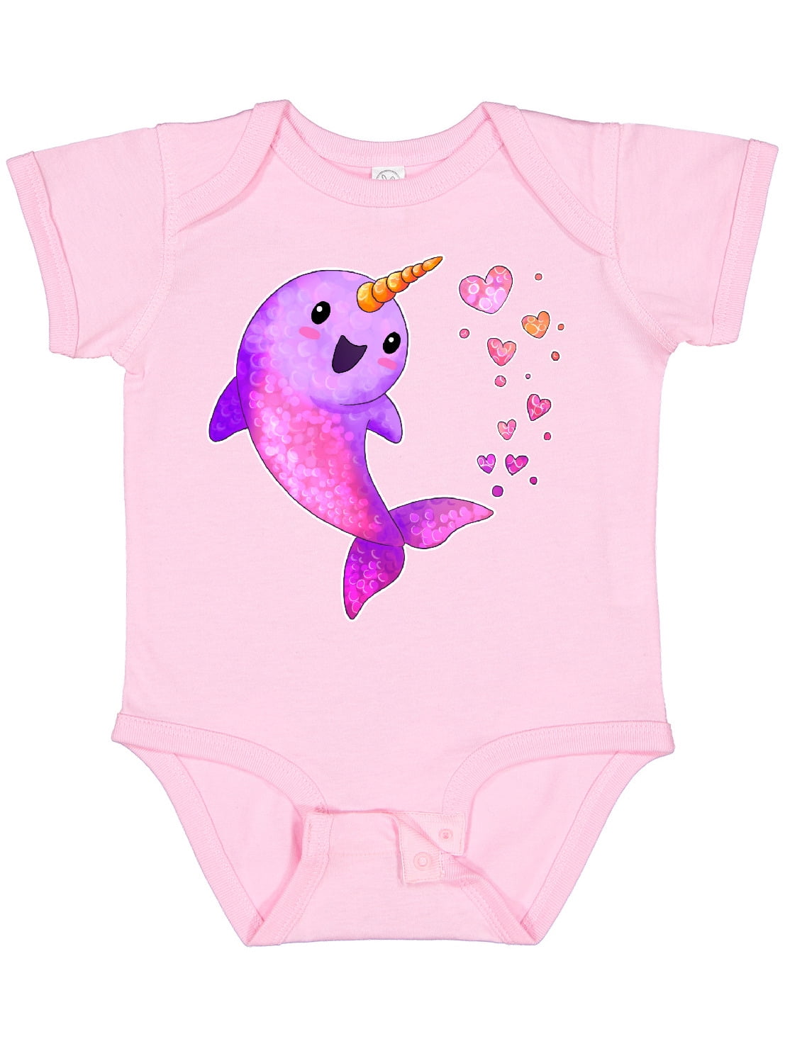 Inktastic Valentine's Day Cute Pink Narwhal with Hearts Boys or Girls ...