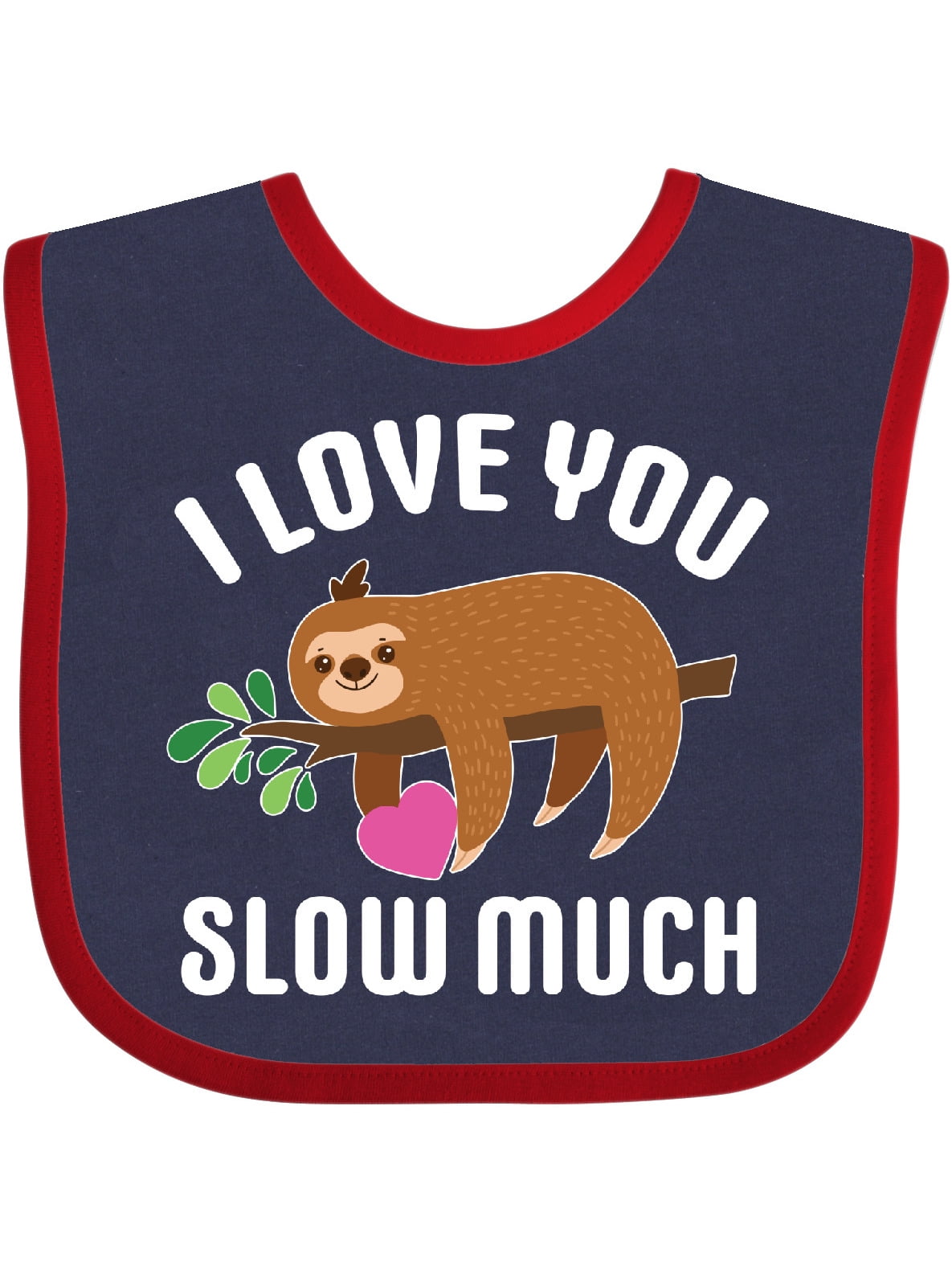 Inktastic Valentine's Day I Love You Slow Much with Cute Sloth Boys or Girls Baby Bib - Walmart.com