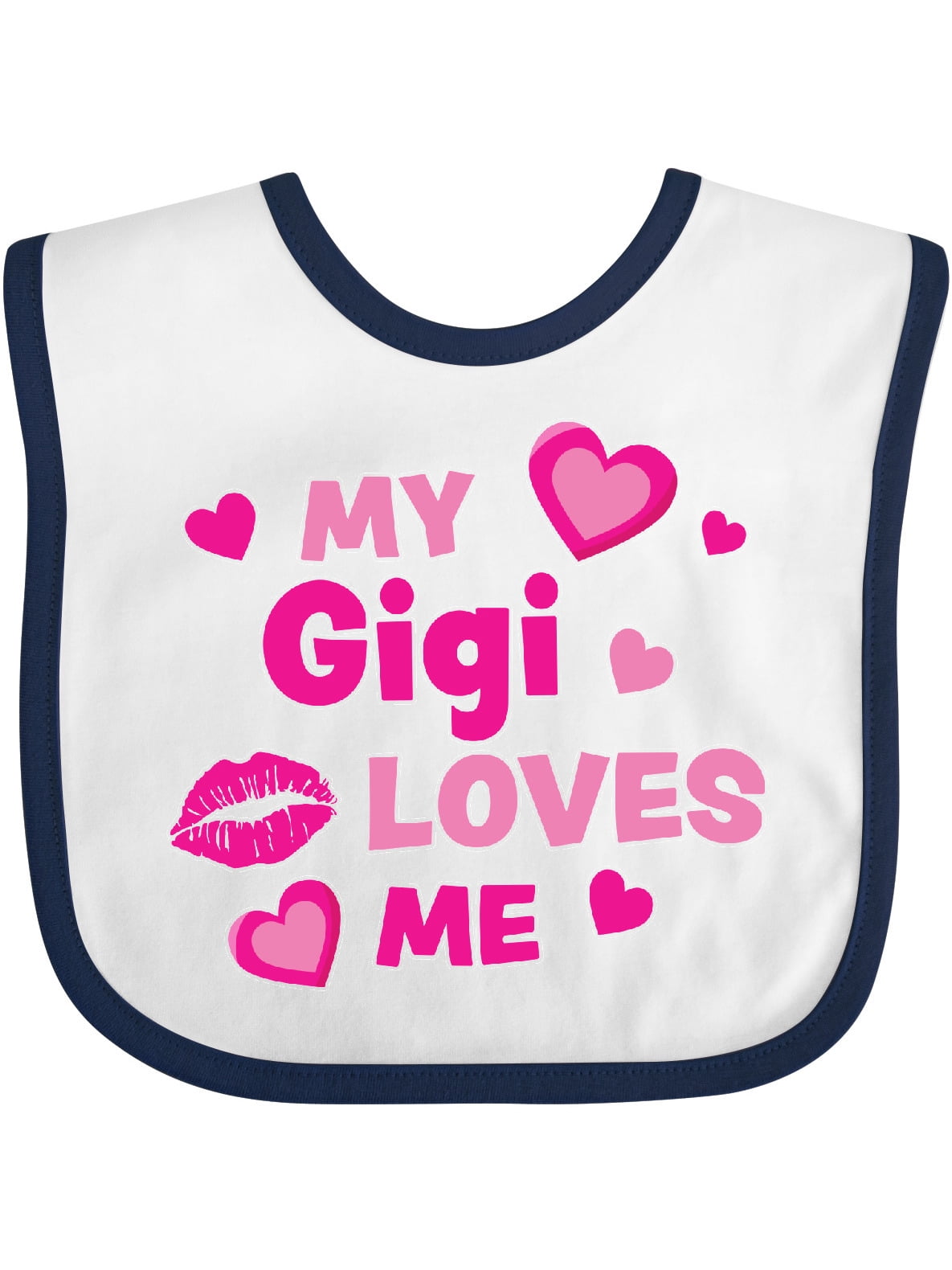 Inktastic Valentine's Day My Gigi Loves Me Hearts and Lips Boys or Girls Baby Bib - Walmart.com