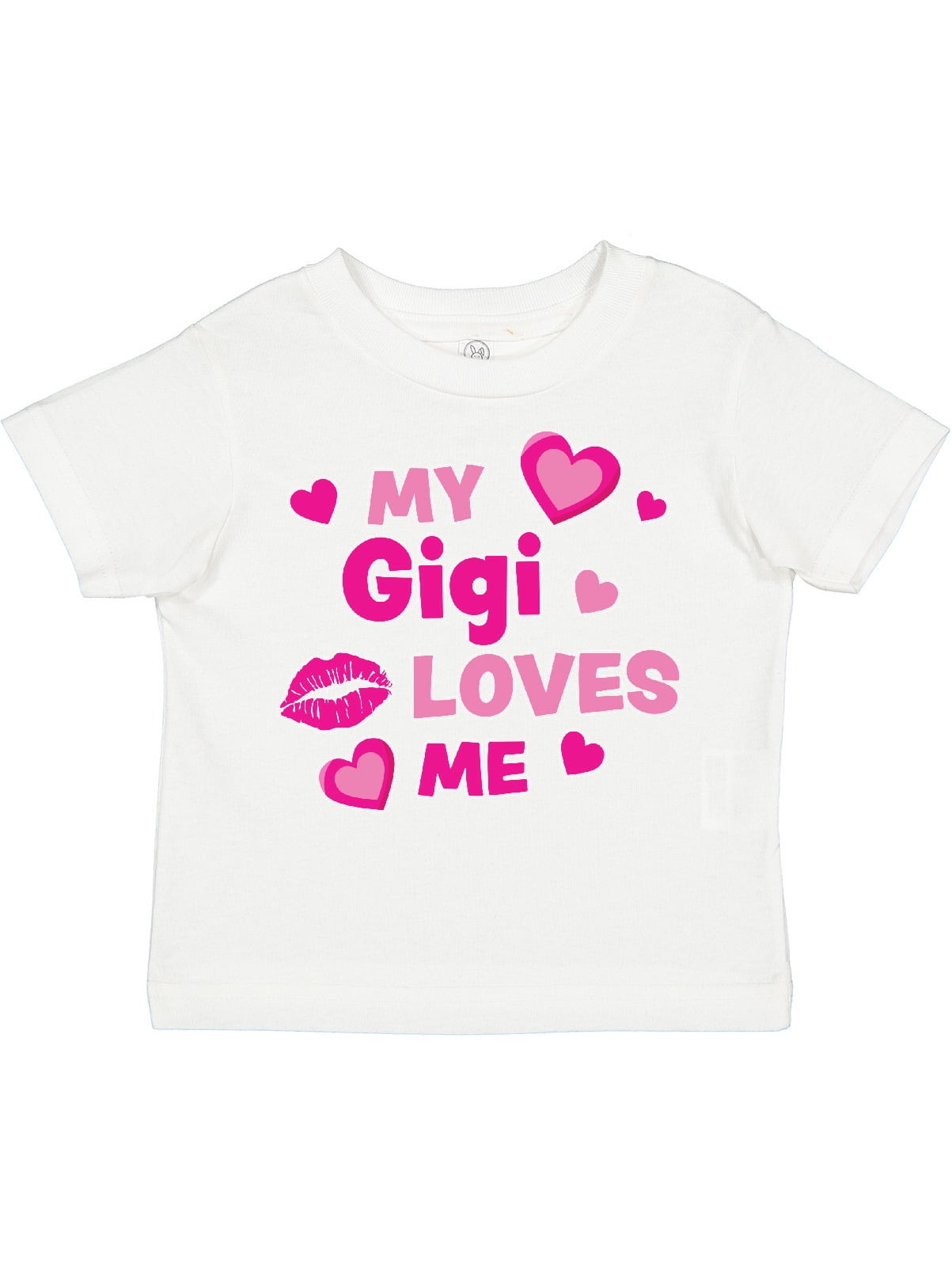 Inktastic Valentine's Day My Gigi Loves Me Hearts and Lips Boys or Girls Toddler T-Shirt ...