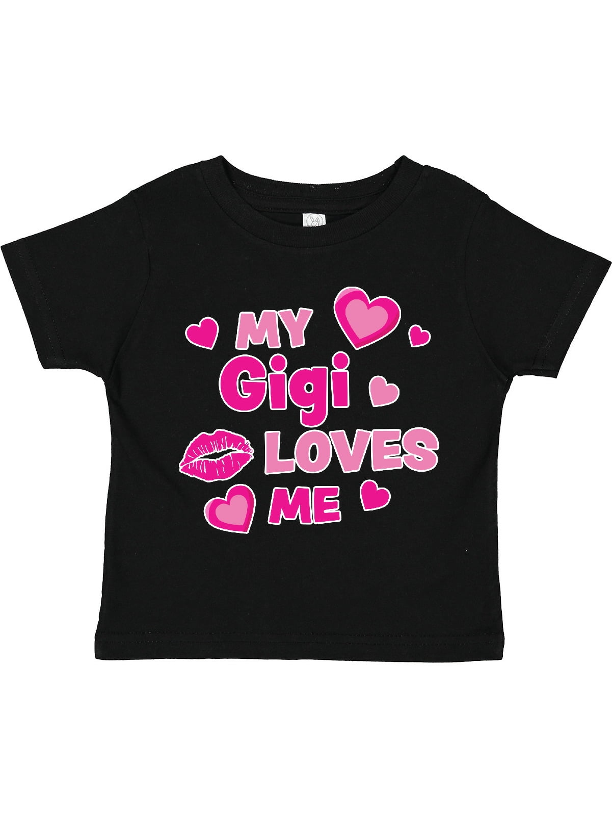 Inktastic Valentine's Day My Gigi Loves Me Hearts and Lips Boys or Girls Toddler T-Shirt ...