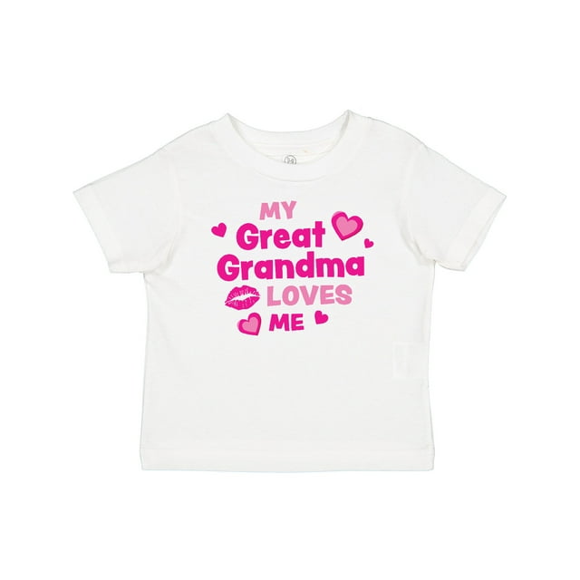 Inktastic Valentine's Day My Great Grandma Loves Me Hearts and Lips Boys or Girls Baby T-Shirt ...