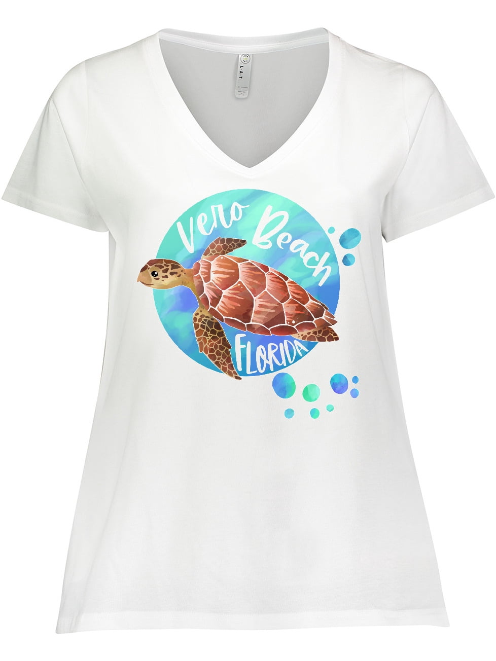 Inktastic Vero Beach, Florida Swimming Sea Turtle with Bubbles Women's ...