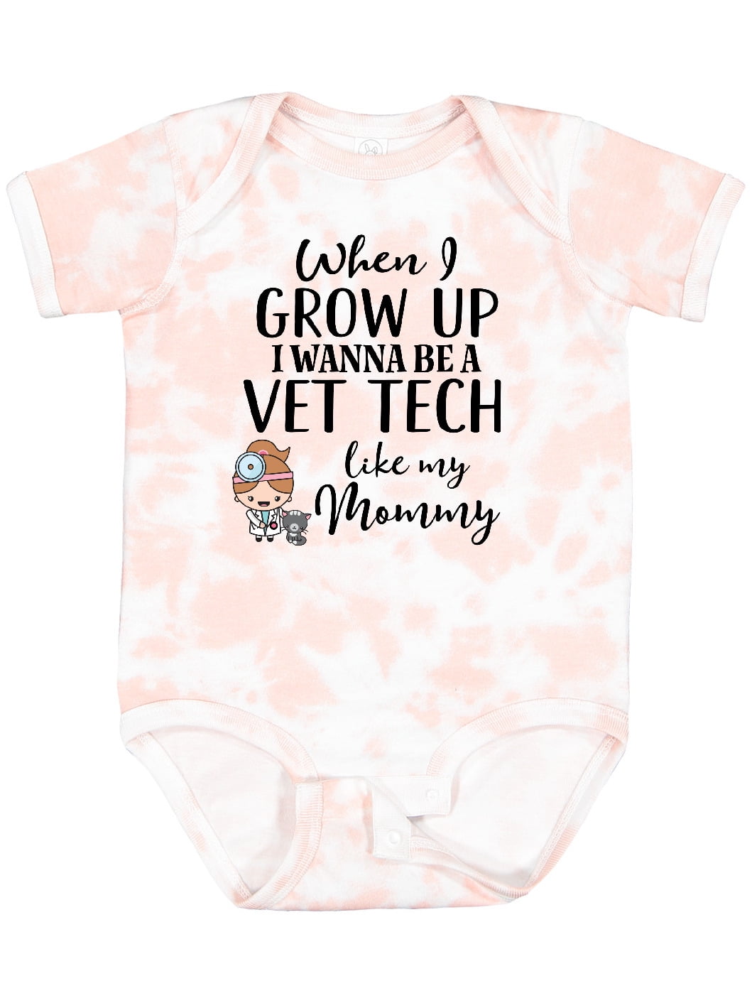 Inktastic Vet Tech Mom Veterinary Technician Girls Baby Bodysuit ...