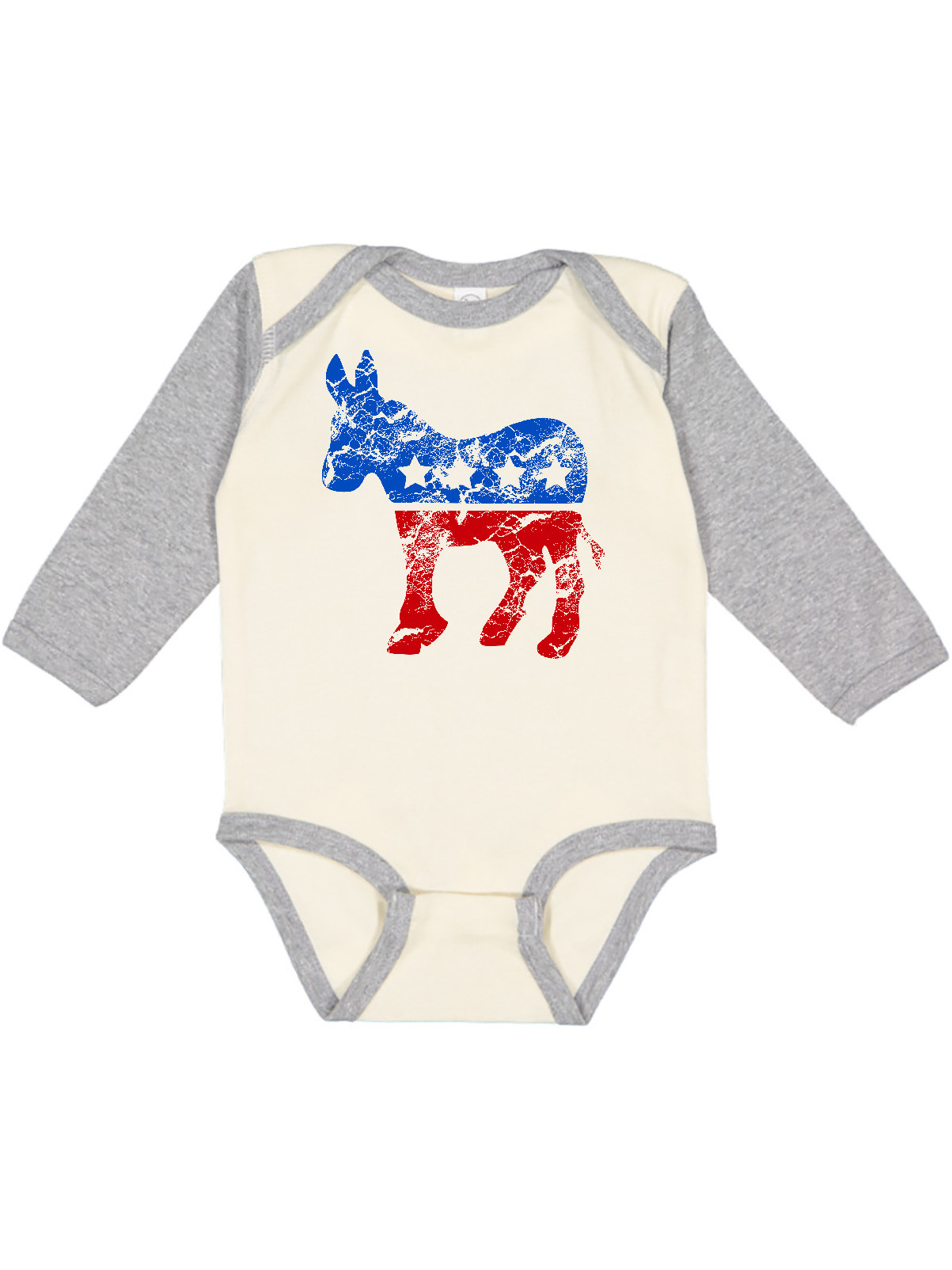 Inktastic Vintage Democrat Donkey Boys or Girls Long Sleeve Baby ...