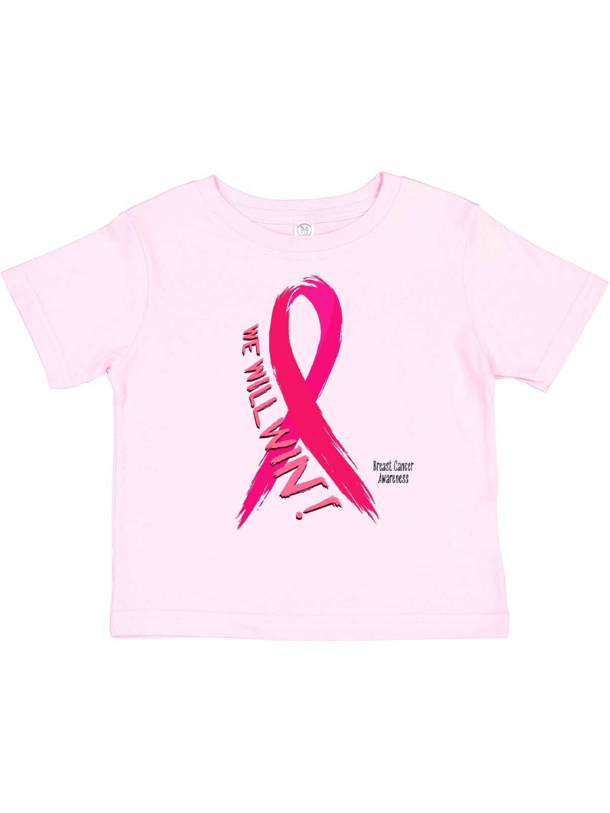 Inktastic We Will Win Against Breast Cancer with Pink Ribbon Boys or Girls Toddler T-Shirt ...