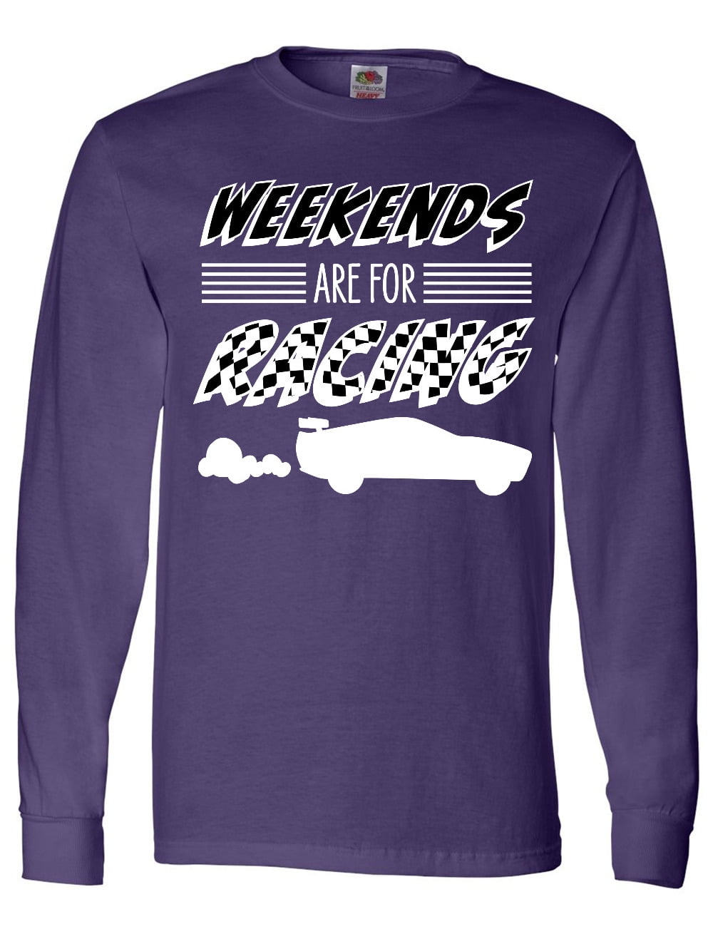 Inktastic Weekends Are for Racing Race Car Silhouette and Racing Flag ...