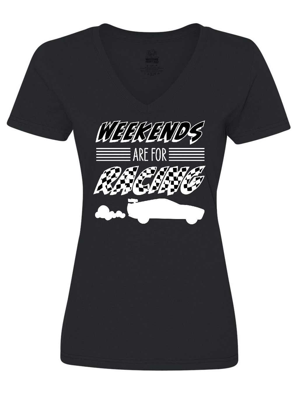 Inktastic Weekends Are for Racing Race Car Silhouette and Racing Flag ...