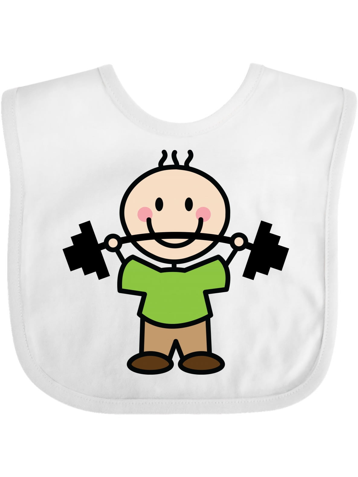 Inktastic Weightlifting Boy Weightlifter Exercise Boys Baby Bib ...