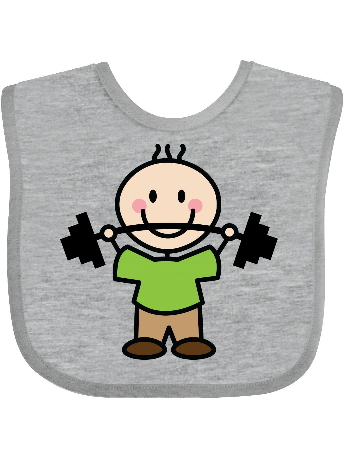 Inktastic Weightlifting Boy Weightlifter Exercise Boys Baby Bib ...