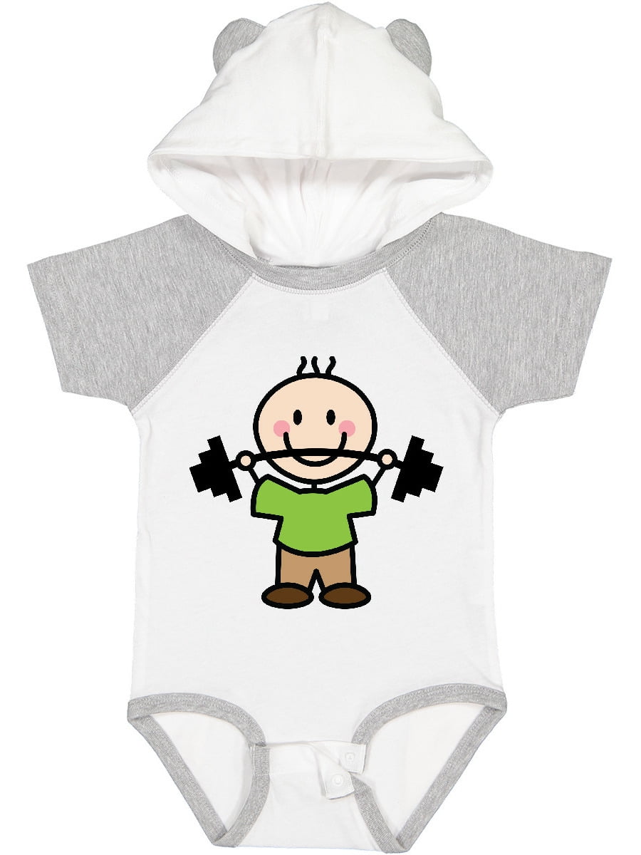 Inktastic Weightlifting Boy Weightlifter Exercise Boys Baby Bodysuit ...