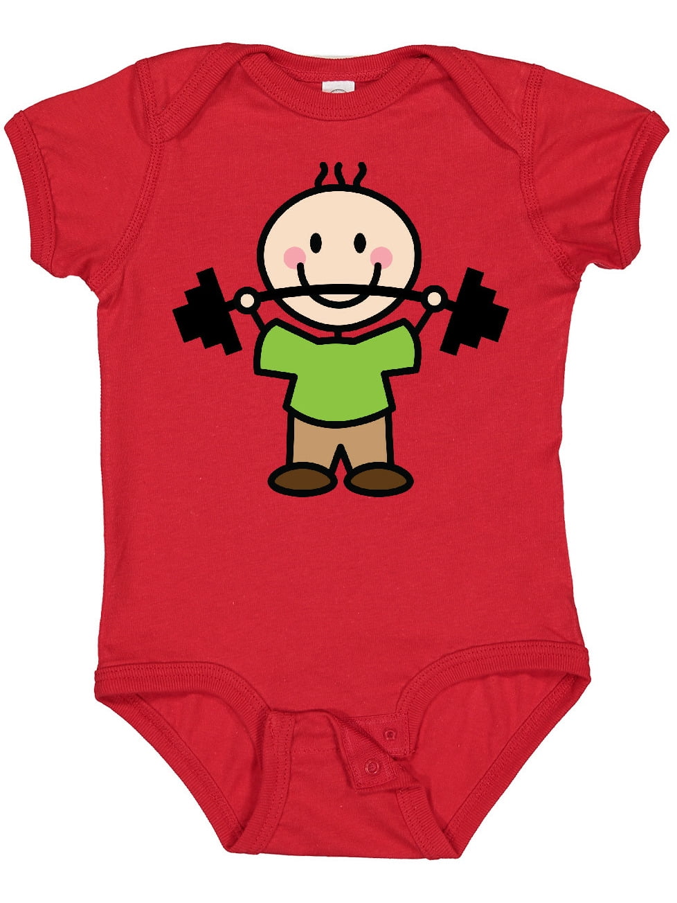 Inktastic Weightlifting Boy Weightlifter Exercise Boys Baby Bodysuit ...